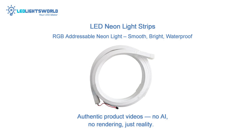 WS2812 RGB Addressable Neon LED Strip – 16×16mm Flexible IP67 Rope Lig