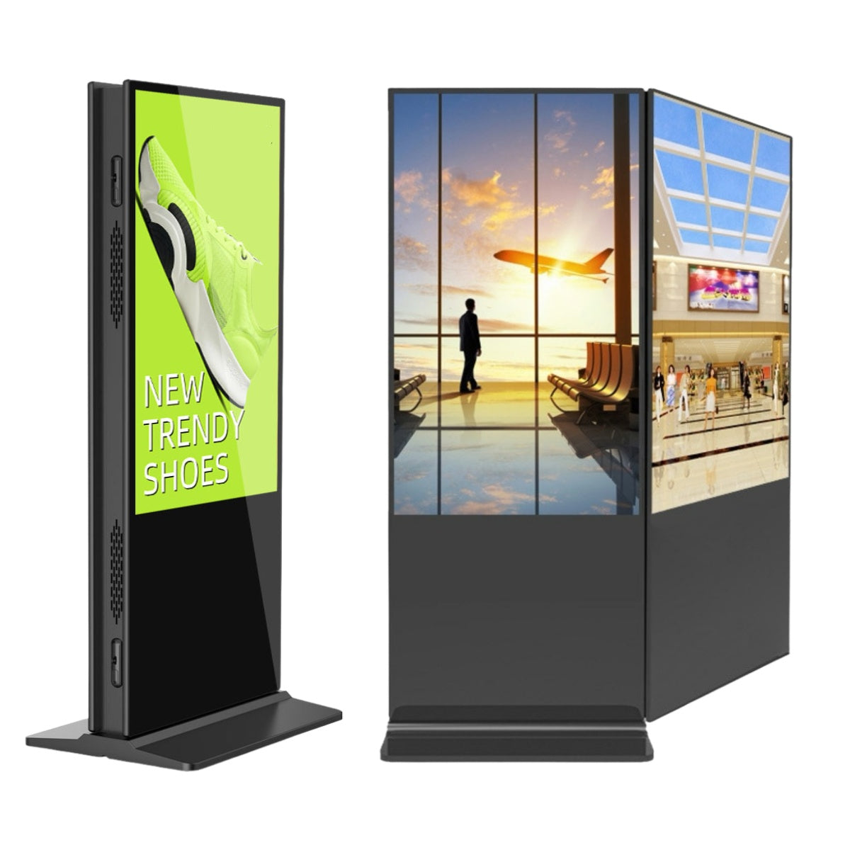 50‘’ Dual-Sided Indoor Floor-Standing LCD Advertising Kiosk with Wheel